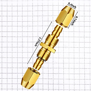 Peryiter Solid Brass Air Hose Repair Fittings for ID Hose NPT Replacement Reusable Hose Splicer Air Hose Connectors Repair Kit with PTFE Tape Brass Connect Adapter (12 Pcs, 1/4npt-1/4 Inch)