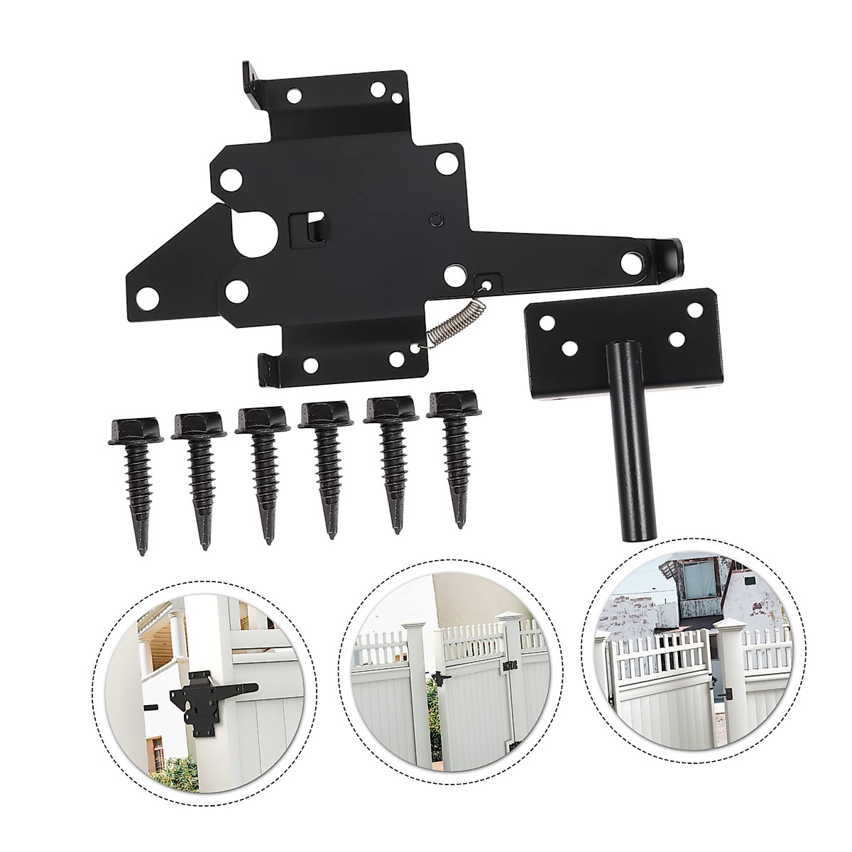 Fence Door Hinge Gate Locks for Outdoor Fence Hidden Door Gate Latches for Metal Door Closer Hinge Metal Fencing Double Sided Door Lock Fence Gate Lock Gate Locks for Wooden Fence