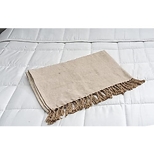 LITO LINEN AND TOWEL Premium Cotton Throw Blanket| Soft Warm Cozy Lightweight Decorative Woven Blanket with Fringes | Couch, Sofa, Bed, Travel | All Season Suitable for Women Men Kids| Brown| 50x60