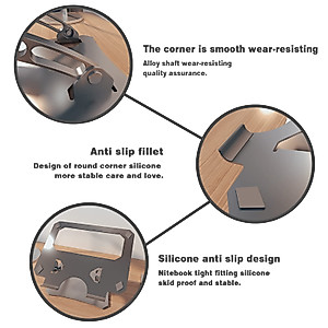 Laptop Stand, Foldable Laptop Stand, Portable Computer Stand, Travel Laptop Stand, Foldable Adjustable Ergonomic Laptop Stand Lift Desk for 10 to 17 Inch Laptops, Silver Aluminum Bracket