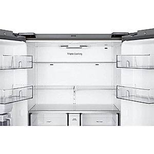 SAMSUNG 23 Cu Ft Smart Counter Depth 4-Door Flex Refrigerator w/ AutoFill Water Pitcher, Dual Ice Maker, Energy Star Certified, RF23A9071SR/AA, Fingerprint Resistant Stainless Steel