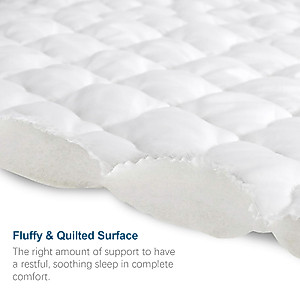 Split Top King Mattress Protector Pad Waterproof Quilted, 34" Top Split from Head, Breathable Split Top King Mattress Topper Cover Fitted for Adjustable Bed with Deep Pocket Up to 18", (White)