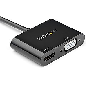 StarTech.com DisplayPort to HDMI VGA Adapter - DP 1.2 HBR2 to HDMI 2.0 (4K 60Hz) or VGA 1080p Converter Dongle - DP to HDMI or VGA Monitor Adapter - Digital Video Display Adapter (DP2VGAHD20)