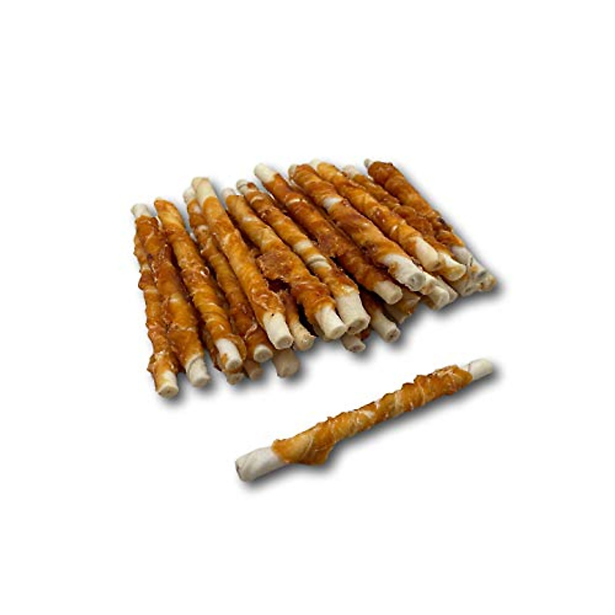 Top Dog Chews - All Natural Chicken Wrapped Rawhide Dog Twists (50 Pack), Natural Chew Sticks for Healthy Teeth and Happy Dogs, Delicious Dog Treats for Canine Dental Care