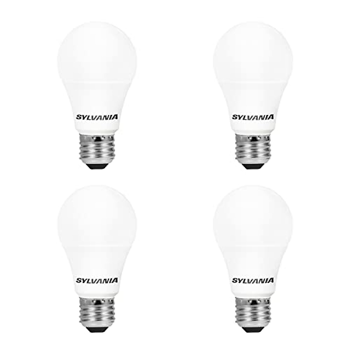 SYLVANIA LED Light Bulb, 40W Equivalent A19, Efficient 6W, Medium Base, Frosted Finish, 450 Lumens, Soft White - 4 Pack (74079)