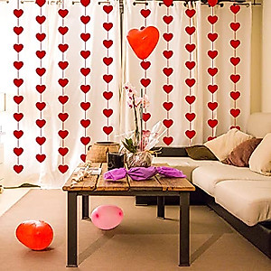 80 Red Felt Heart Garland Valentine Garland for Valentine's Day Wedding Birthday Party Supplies