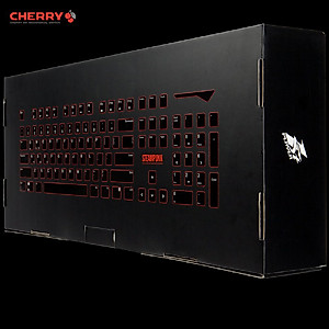 1STPLAYER Steampunk Mechanical Gaming Keyboard, Cherry MX Red Switches, Backlit Red LED, 104 Keys Full Size