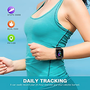 SOUYIE 2022 Smart Watch with Bluetooth Call for Men Women, IP67 Waterproof Fitness Tracker with 1.7" HD Display Blood Pressure Heart Rate Temperature Sleep Monitor for Android and iOS Phones