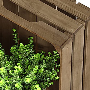 Wood Crates Set of Three - Decorative Large Nesting Rustic Wooden Crates for Storage, Display, Decor, Boxes - Stackable or Mountable Wooden Crate for Photography - Wooden Crates for Decoration - Wood Crate Bulk (Brown) by Barnyard Designs