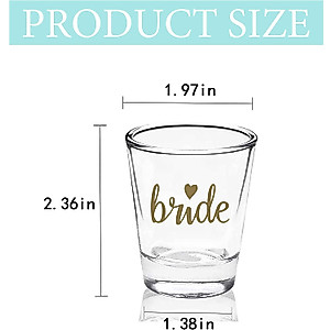 LADY & HOME Bride and Bride Squad Bachelorette Party Shot Glasses-2.5oz,Set of 10,1 Bride and 9 Bride Squad Shot Glasses,Perfect Bridesmaid Gifts for Women and Bachelorette Party Favors (Squad)