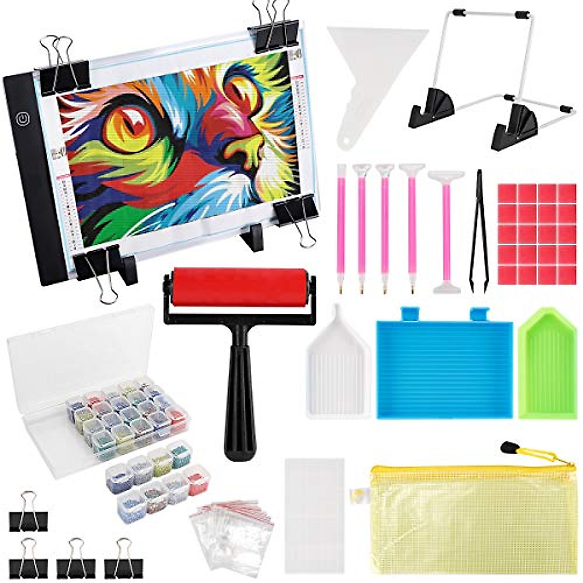 SPMLEE Diamond Painting A4 LED Light Pad Kit,DIY Dimmable Light Brightness Board,LED Artcraft Tracing Light Table,Reusable A4 Painting Pads Great for Full Drill & Partial Drill 5D Diamond Painting.