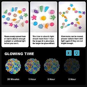 Kaiyuan Dynasty 100pc Sea Glow in The Dark Rocks Aquarium Glow Stones Rocks for Fish Tank Glow Pebbles for Fairy Garden,Yard,Bonsai,DIY Crafts,Color