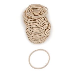 Heliums Thin Hair Elastics - Beige Blonde - 2mm Hair Ties for Thin Hair, 1.75 Inch, Medium Hold No Damage Ponytail Holders - 40 Count