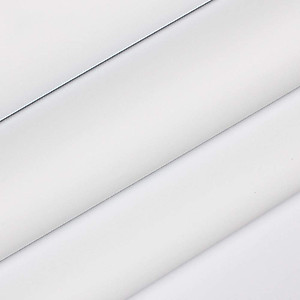 YIZUNNU Self Adhesive Contact Paper Wallpaper Furniture Film Sticker Kitchen Bedroom Wall Home Decoration,Matte White,24x118 Inch