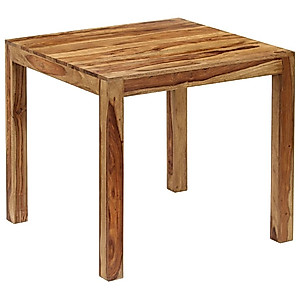 YPWRENH Coffee Table Farmhouse End Tables Dining Table Solid Sheesham Wood 32.3"x31.5"x29.9" for Dining Room, Kitchen or Living Room