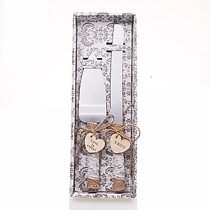 Country Style Wedding Cake Knife Shovel Server Set Silverware Stainless Wedding Party Thanksgiving Christmas (H)