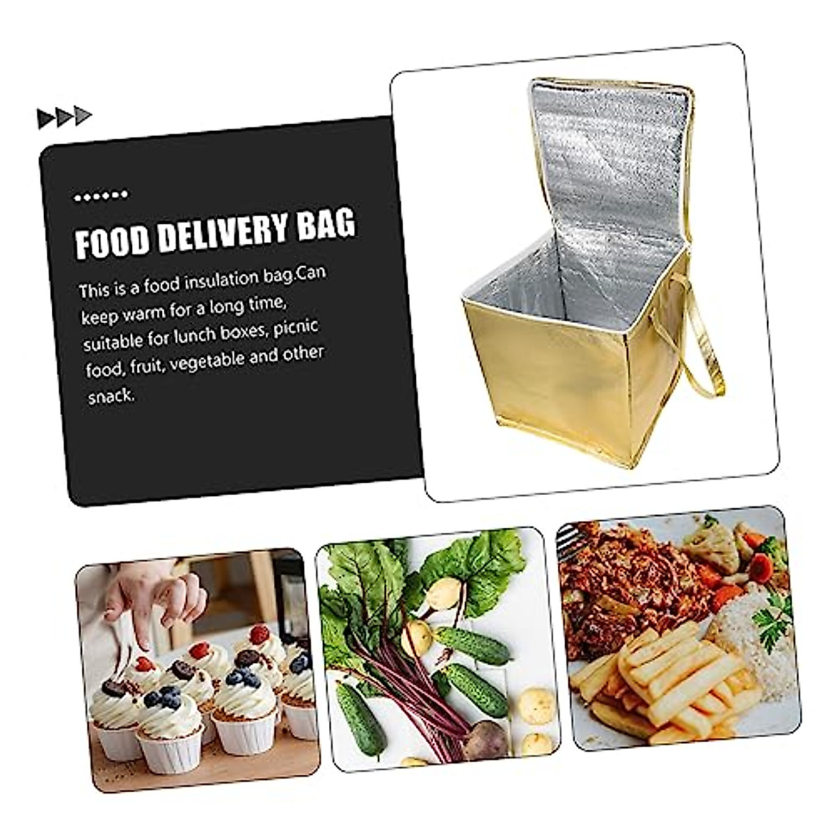 Reusable Grocery Bag Insulation foldable grocery shopping tote food transport cooler insulated bento Food Delivery Storage aluminum Stands Upright Warmer Grocery Delivery Bag