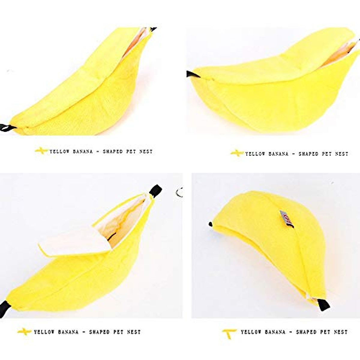 Amakunft 2 Packs of Banana Hamster Hammock, Yellow Hamster Bed for Cage, Cute Syrian Hamster Hammock, Soft Dwarf Hamster Bed for Sugar Glider/Mouse/Rat/Squirrel