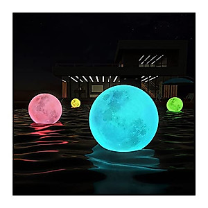 Solar Swimming Pool Lights Color Changing, Moon Lamp Pool Lights for Above Ground Pools, RGB 16 Colors Water Proof IP68 Remote Control for Inground Pool Hot Tub Courtyard Garden Pond