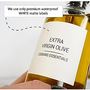 205 Kitchen Labels for Food Containers | Minimalist Labels for Jars Containers | Black Text on White Matte Jar Labels Stickers | Pantry Labels for Containers | 33 Spice Labels Spice Rack Organizations