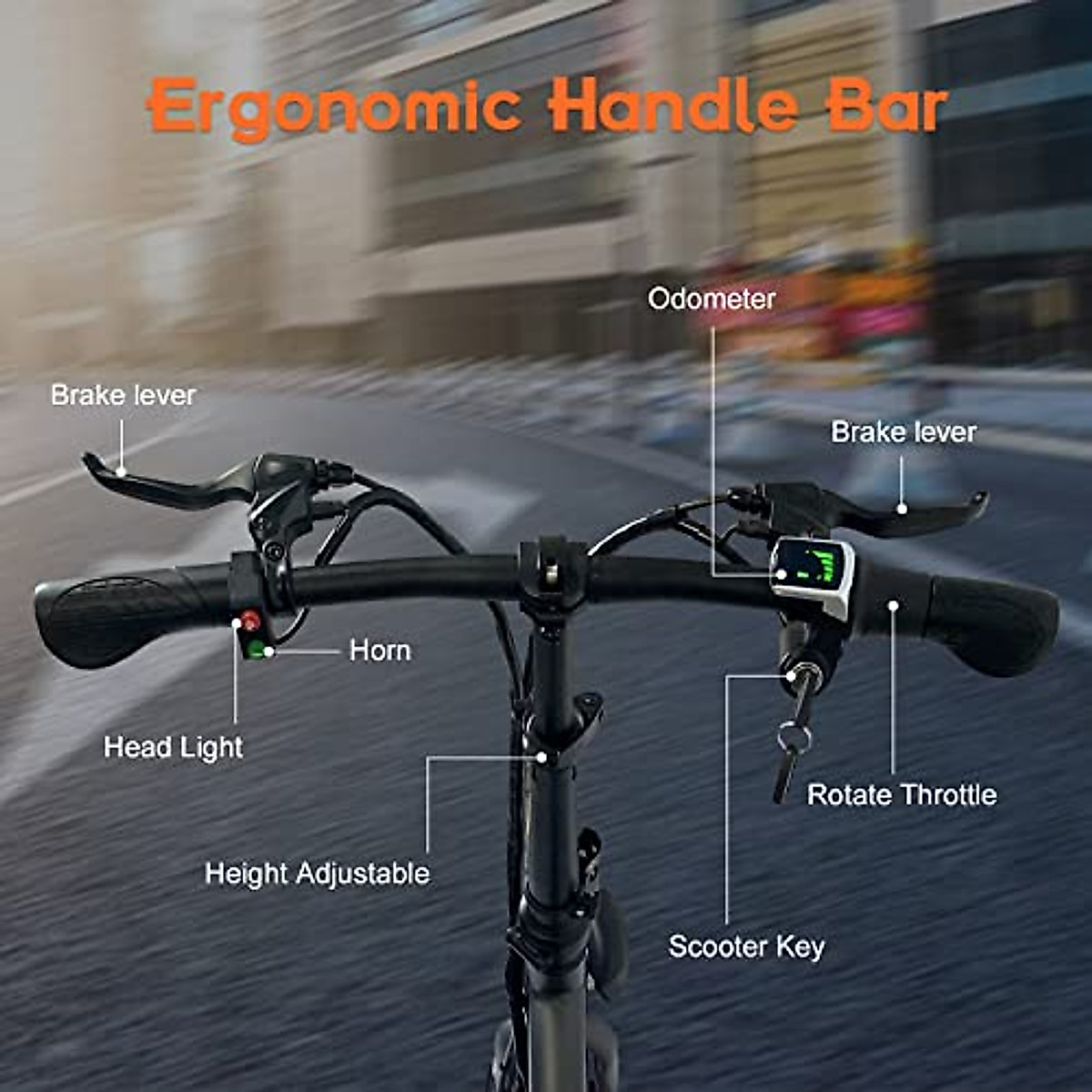 ZonDoo ZO02 Electric Scooter for Adults - 25 Miles Long Range & 20Mph Folding Commuter Electric Scooter - Big Fat Tire Bike Stylish Electric Scooter for Adults(Yellow)