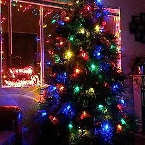 Dazzle Bright 5.5 Inch 100 Pack Christmas Light C9 Stakes + 100 LED 66 FT C9 Christmas String Lights