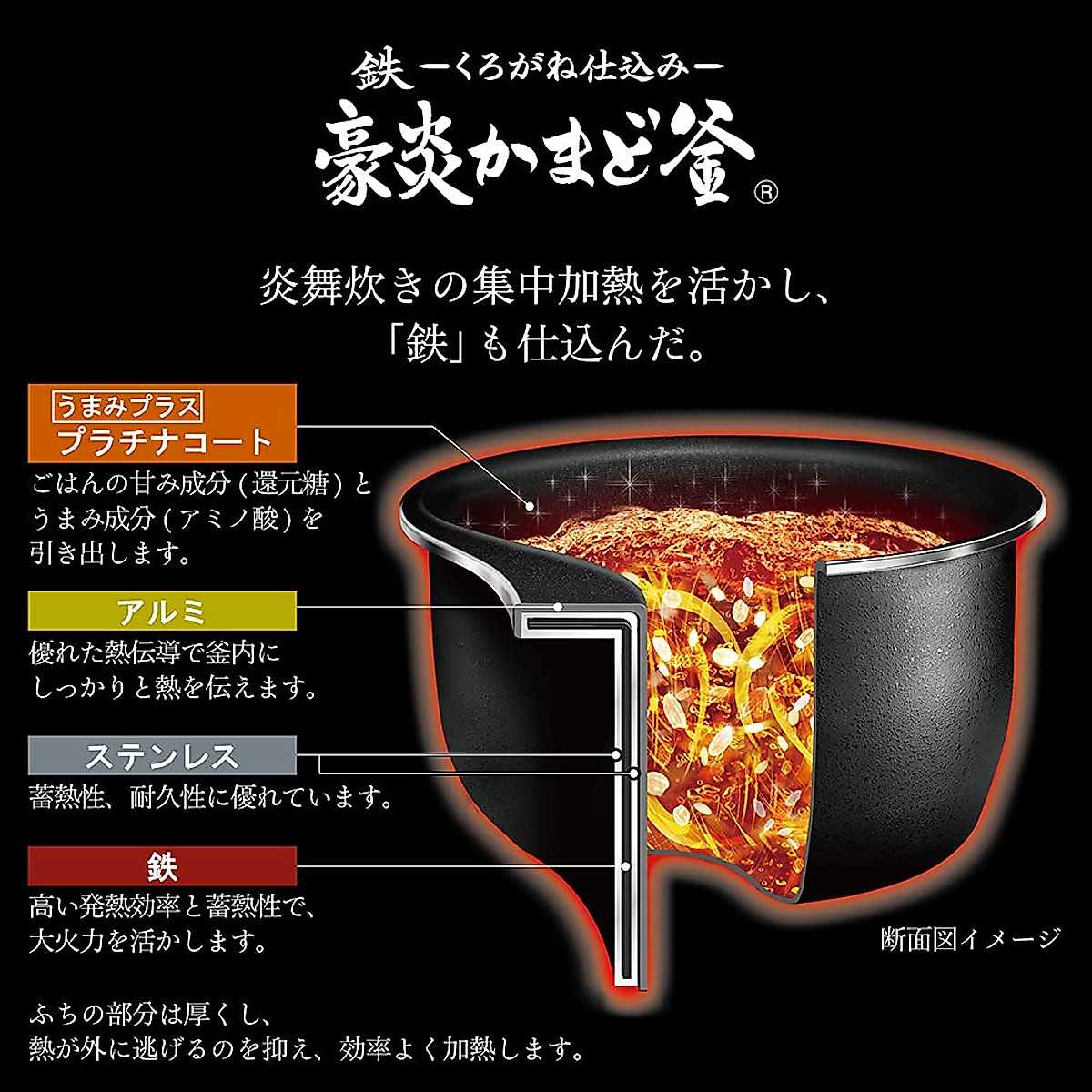 Zojirushi pressure IH rice cooker (5.5 cups) black ZOJIRUSHI extreme cooking NW-JU10-BA