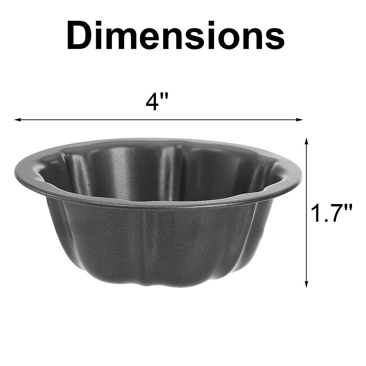 ZENFUN 10 Pcs Mini Fluted Tube Pan Mini Cake Pans, 4 Inch Carbon Steel Mini Flan Molds Pan, Nonstick Cake Pan Reusable Mini Tube Oven Baking Mold for Cupcake, Bread, Bavarois, Brownie