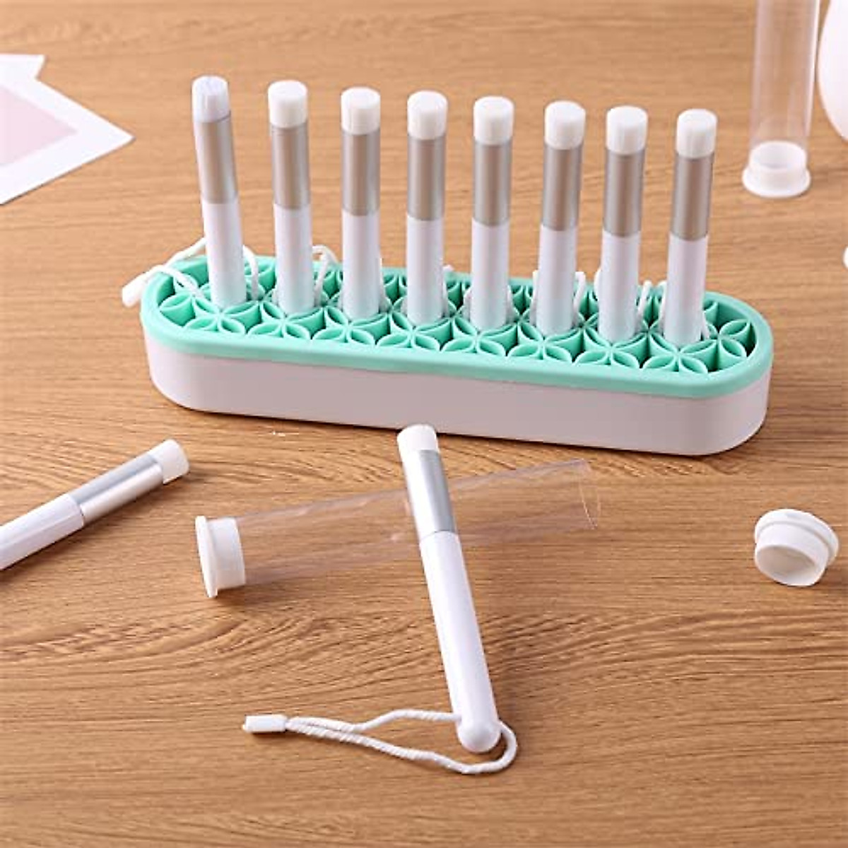 12 Pieces Ink Blending Brushes for Card Making Paper Crafting Stamping Background Mini Crafting Brushes with Holder Sets for Blending Paper Crafter Blenders Painting Multipurpose Use