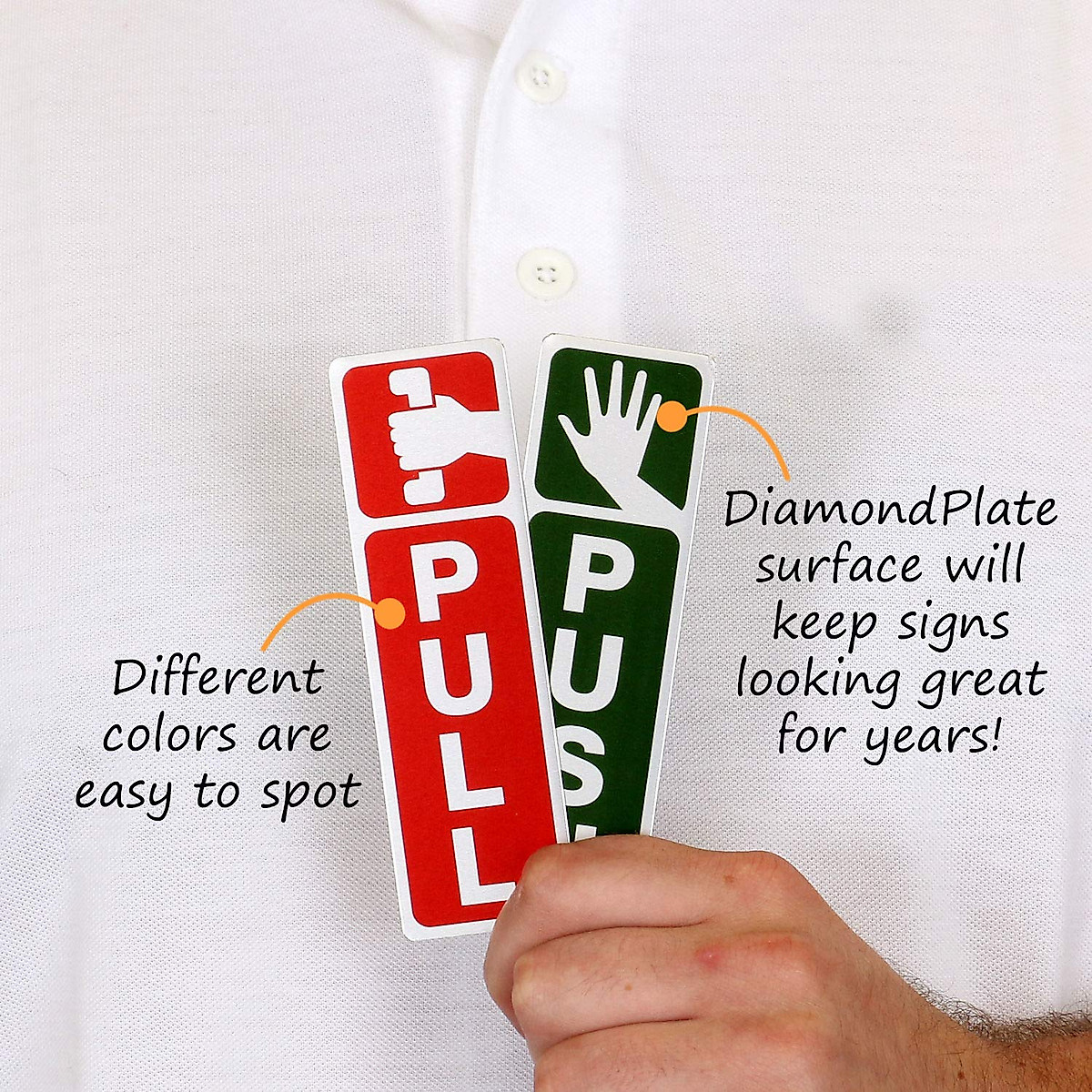 SmartSign "Pull/Push" Kit of 2 Anodized Signs | 1.5" x 5" Aluminum