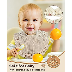 Lictin Muslin Baby Drool Bibs - 8 Pack Baby Bandana Drool Bibs Cotton Unisex, Snap Muslin Bibs for Boys Girls, Absorbent & Soft for Teething and Drooling