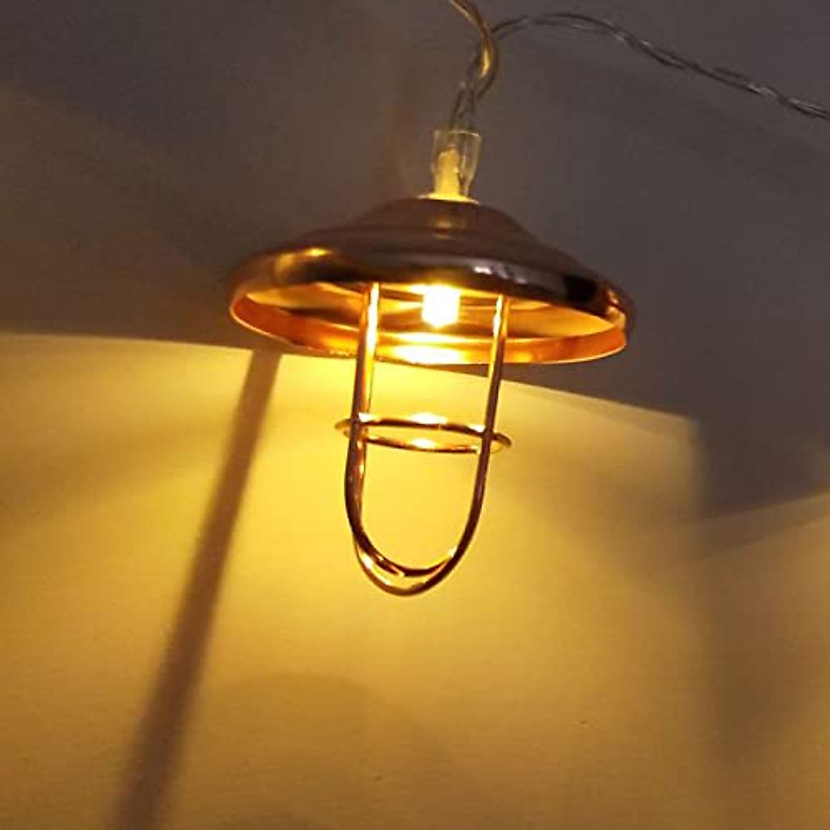 Fairy Lights 9.84Ft 20LED Lampshade Industrial Style Rose Gold Geometric String Lights for Bedroom, Christmas, Parties, Wedding, Centerpiece, Decoration