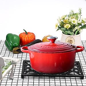 Sumnacon 2Pcs Rectangle 10 x 6.1 Inch Cast Iron Trivet - Rustic Heat Resistant Metal Trivet for Hot Dish Pot Pan Teapot, Vintage Sturdy Hot Plate Pad for Kitchen Dining Countertop Table