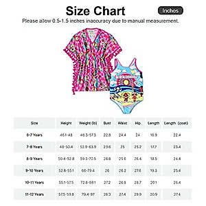 L.O.L. Surprise! Kids Girls One Piece Swimsuit Swimwear Cover Up Set Cartoon Printed Bikini Bathing Suit 9-10 Years