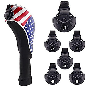 Craftsman Golf Stars and Stripes American USA US Flag Sock Headcover Head Cover for Scotty Cameron Taylormade Odyssey Hybrid (Sock Style)