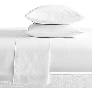 100% Egyptian Cotton Bed Sheets - 1000 Thread Count 4-Piece White Queen Sheets Set, Long Staple Cotton Bedding Sheets, Sateen Weave, Luxury Hotel Sheets, Fits Mattress Upto 18'' Deep Pocket