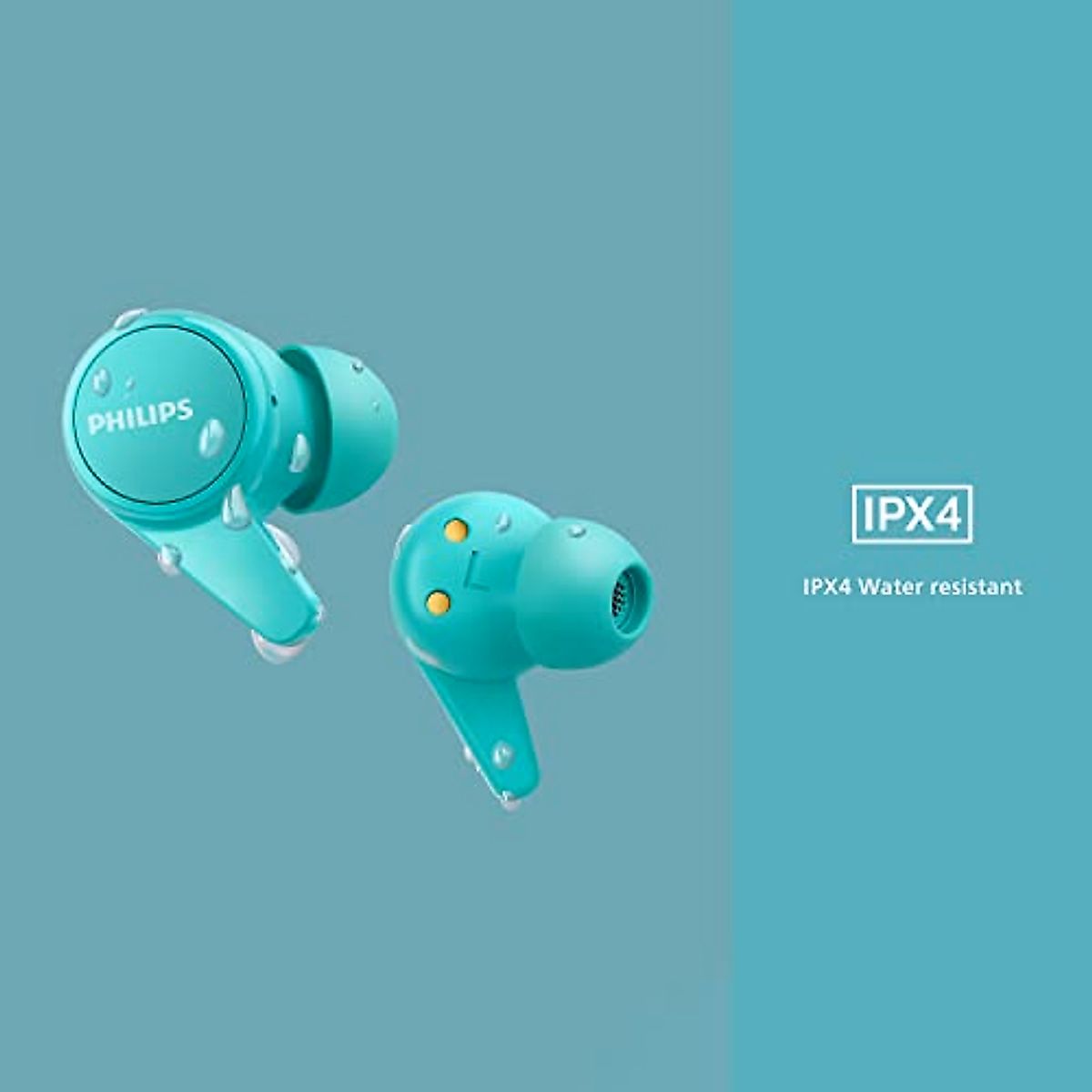 Philips T1207 True Wireless Headphones with Up to 18 Hours Playtime and IPX4 Water Resistance, Teal