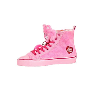 Care Bears Adult Pink Cheer Bear Shoes with Faux Fur and Embroidered Details (US Footwear Size System, Adult, Women, Numeric, Medium, 5)
