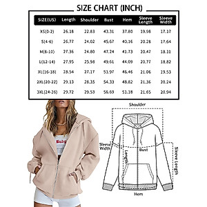 Trendy Queen Womens Zip Up Hoodies Oversized Sweatshirts Fall Fashion Outfits Casual Jackets 2025 Winter Clothes Nutmeg M