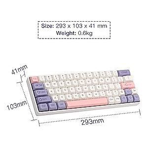 EPOMAKER EP64 60% Mechanical Keyboard, Wireless Gaming Keyboard, 2.4GHz/Bluetooth 5.0/USB-C Custom Keyboard, Hot Swappable, NKRO, Programmable wtih Dye-sub PBT Keycap for Mac/Win (Flamingo Switch)
