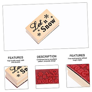3pcs Christmas Snowflake Stamp Wooden Stamps Scrapbook Stamp Christmas Holiday Decorative Rubber Stamp Xmas Stamp Wooden Seal DIY Diary Stamp Snow Stamp self Made periodicals