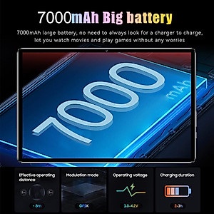 10.1 Inch LCD Screen, 8GB RAM 256GB ROM, 2 in 1 Tablet with Keyboard Mouse, Dual Camera, 5G, for, Students, Businessmen and Writers (US Plug)