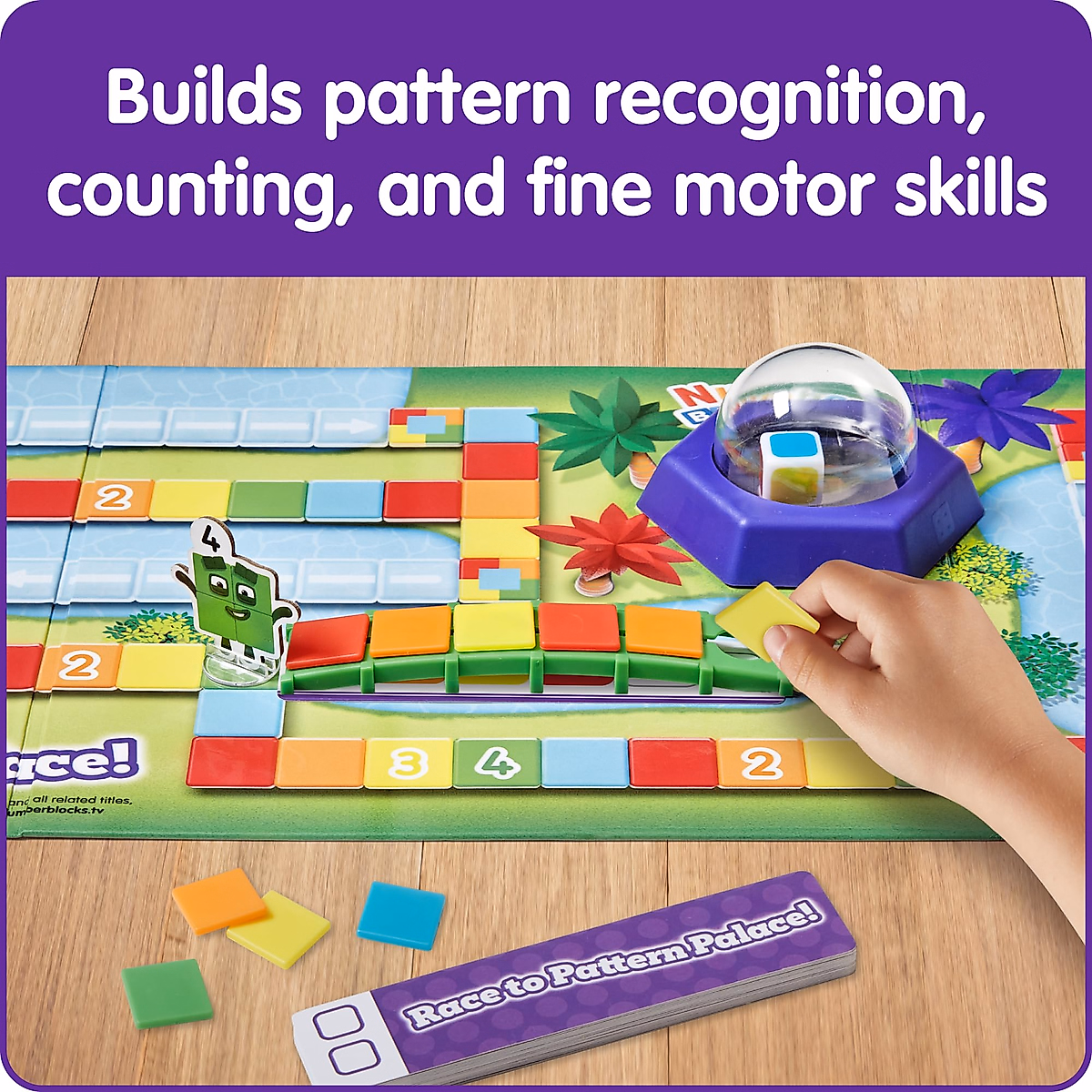 hand2mind Numberblocks Race to Pattern Palace! Board Game, Educational Board Games, Numbers for Toddlers, Math Toys for Kids 3-5, Preschool Learning Activities, Birthday Gifts for Kids