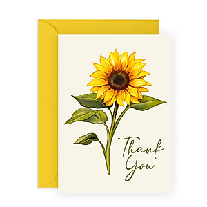 CENTRAL 23 Thank You Greeting Cards For Her - Sunflower Thank You - Sweet Appreciation Cards For Women - Floral Cards- Gift For Mommy Mom - Gift For Woman - Comes With Fun Stickers
