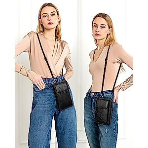 FEITH&FELLY Small Cell Phone Purse Crossbody Bag PU Leather Wallet Purse for Women with Card Slots