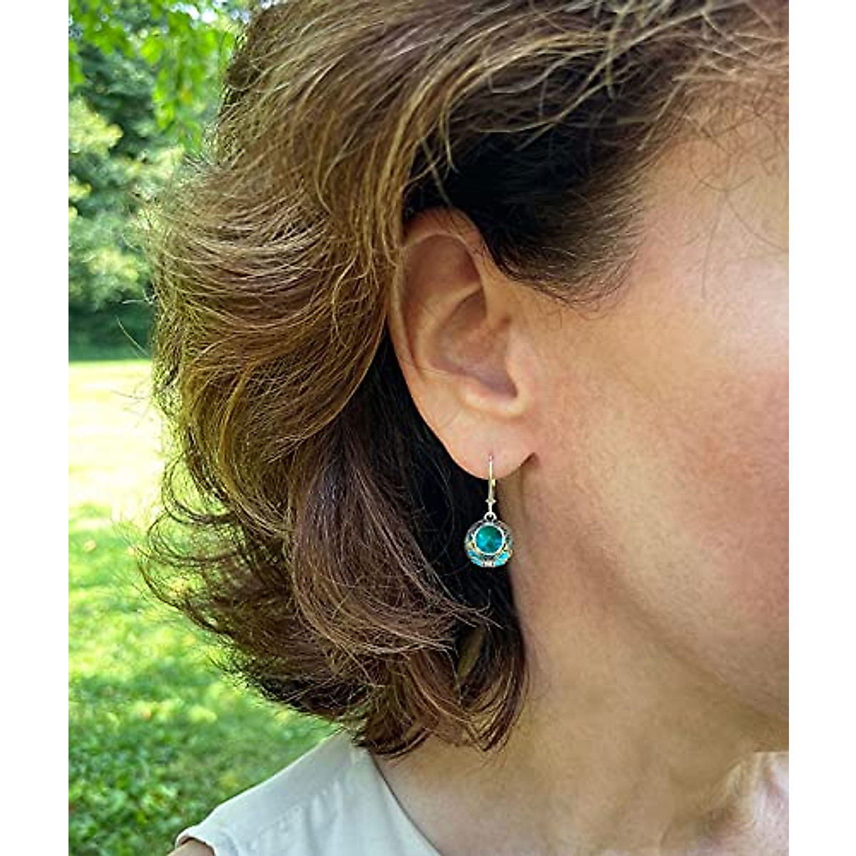 Handmade Recycled Vintage Mason Jar and Sterling Silver Vintage Lace Lever Back Earrings