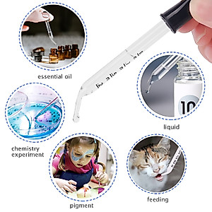 MRXBN Eye Dropper, Glass Medicine Droppers for Dose and Measurement 1 mL Capacity- Bent Tip Calibrated Dropping Pipettes for Essential Oils, Resin Stain and Other Liquids (Bent Tip 20pcs)