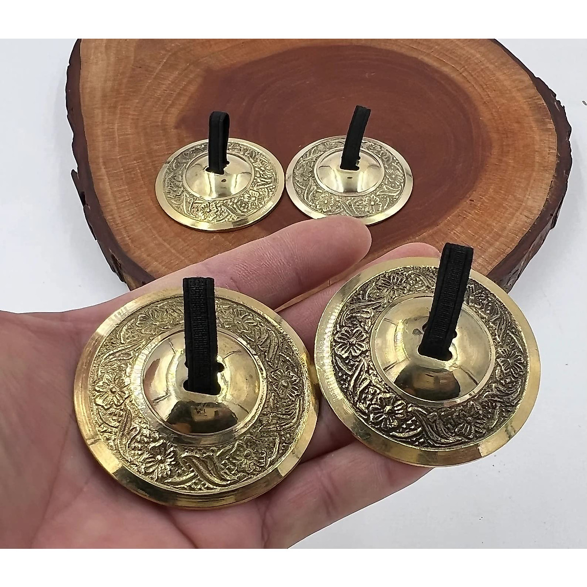 DharmaObjects Belly Dancing - OM Pro Finger Zills or Cymbals 2 Pair/4pcs Gold 6cm