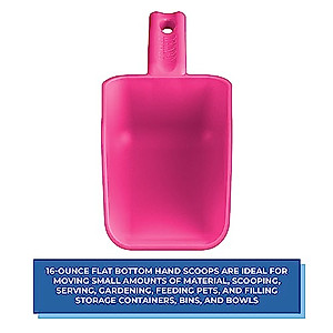 Vikan Remco 63001 Color-Coded Plastic Hand Scoop - BPA-Free Food-Safe Kitchen Utensils, Restaurant and Food Service Supplies, 16 oz, Pink