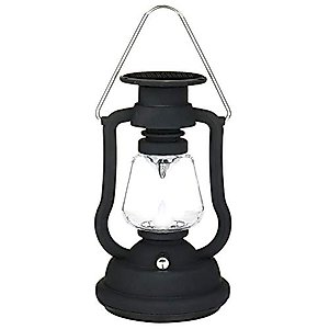 Antique Solar Lantern Lights Outdoor Waterproof Solar Table Lamp Hanging Lighting with 7 LED for Garden Patio Umbrella Lamp Tree Decor Camping Lantern Hurricane Lantern (Black)